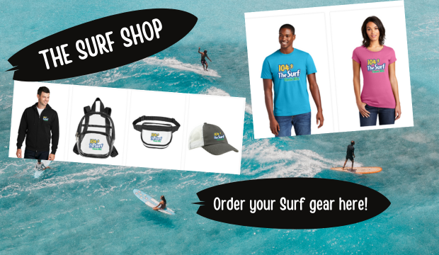 Finally, a place you can get your 104.9 The Surf T-shirts, hats and more!